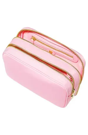 Stoney Clover Lane Double Zip Nylon Pouch - Flamingo