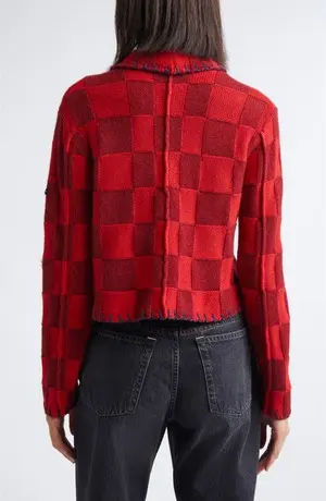 YANYAN Lunar New Year Fireworks Lambswool & Cotton Shrunken Cardigan