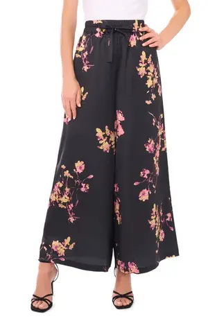 Vince Camuto Print Drawstring Wide Leg Pants