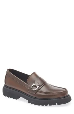 FERRAGAMO Andover Gancini Lug Sole Loafer