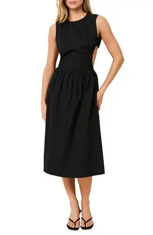 Solid & Striped Sabine Sleeveless Open Back Sundress - Noir