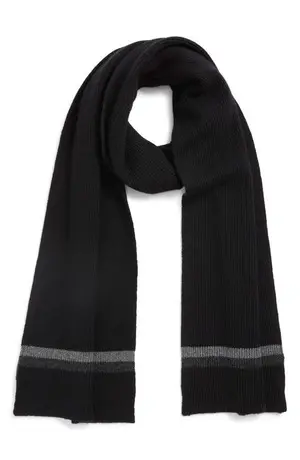 Robert Barakett Tipped Wool And Cashmere Scarf - Black