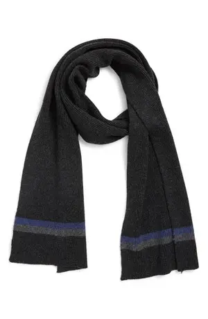 Robert Barakett Tipped Wool And Cashmere Scarf Charcoal