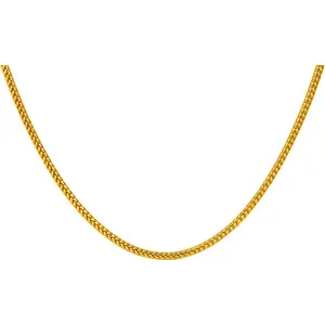 ANCONA JEWELRY 14k Solid Gold Franco Chain Necklace 2.7mm - Yellow