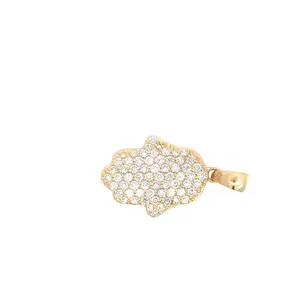 ANCONA JEWELRY 14k Gold Hamsa Pendant With Lab Grown Diamonds