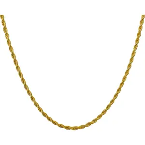 ANCONA JEWELRY 14k Gold 2.5mm Rope Chain Necklace - Yellow