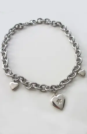 RIMOR JEWELRY Mini Heart Pin Chain Necklace