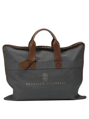 Brunello Cucinelli Canvas Travel Suit Bag - Grey