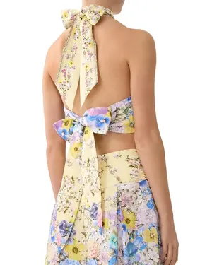 Camilla Floral Silk Halter Top