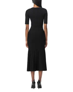 Herve Leger Demi Fit-and-flare Midi Dress - Black