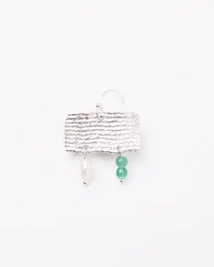 COG Vessel Earrings With Freshwater Pearls And Chalcedony