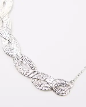 COG Braid Pendant Necklace - Silver