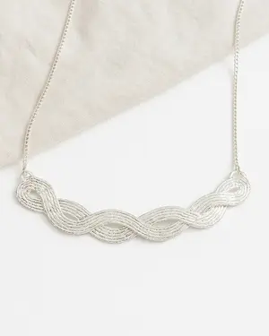 COG Braid Pendant Necklace - Silver