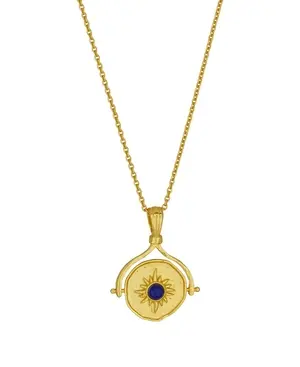 OTTOMAN HANDS Lapis Fidget Necklace - Gold