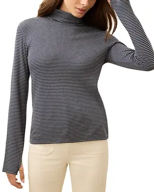 Faherty Brand Striped Turtleneck Top