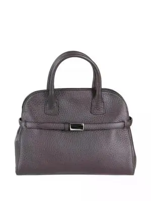 ORTIGNI Aura Leather Tote Ag - Brown