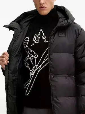 EA7 Logo Patch Padded Coat