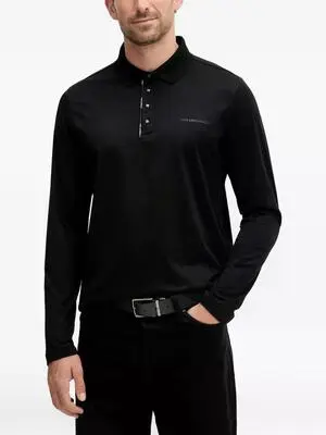 Karl Lagerfeld Buttoned Long-sleeve Polo Shirt