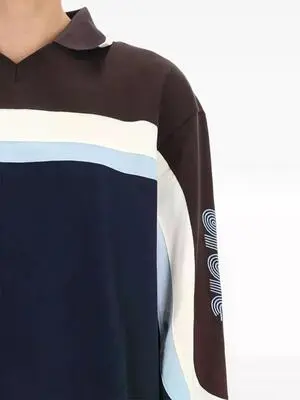 Drole De Monsieur Striped Long-sleeves Polo Shirt