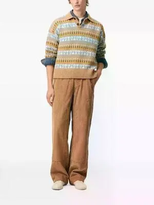 Ami Fair Isle-knit Polo Sweater