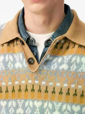 Ami Fair Isle-knit Polo Sweater