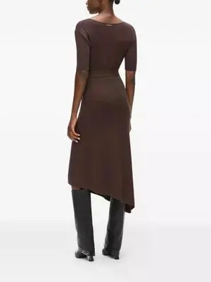 Karl Lagerfeld Belted V-neck Midi Dress