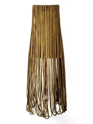 IOANA CIOLACU Fringed Strapless Maxi Dress - Brown