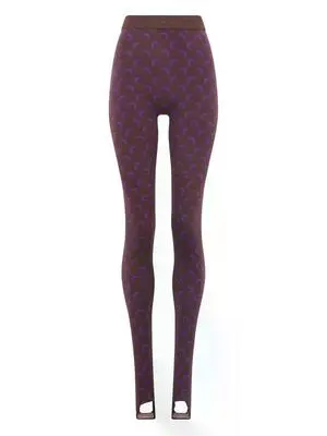 MARINE SERRE Moon-print Jersey Leggings - Purple