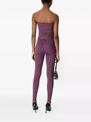 MARINE SERRE Moon-print Jersey Leggings - Purple