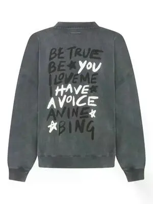 ANINE BING Lettering Print Sweatshirt - Grey