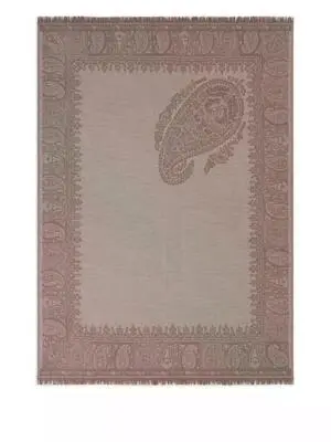 Etro Floral-paisley Wool Blanket - Neutrals