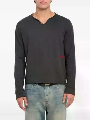 Zadig&Voltaire Monsatir Henley Long-sleeve T-shirt - Grey