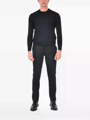 FRANZESE COLLECTION Ribbed Crew-neck Sweater - Black
