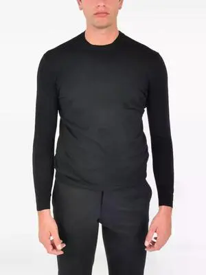 FRANZESE COLLECTION Ribbed Crew-neck Sweater - Black