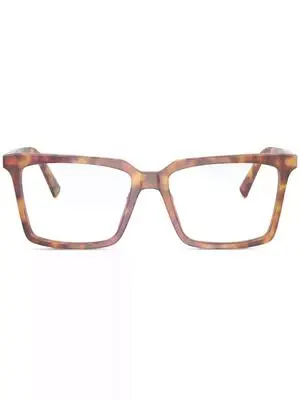 Miu Miu Rectangle Frame Glasses - Brown