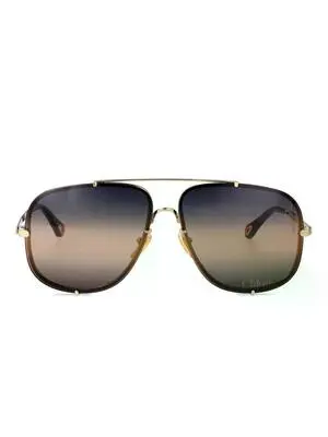 Chloé Metal Pilot Frame Sunglasses - Brown