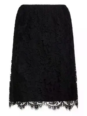 Chloé Scalloped Lace Skirt - Black