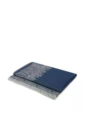 Etro Floral-inspired Paisley Blanket - Blue