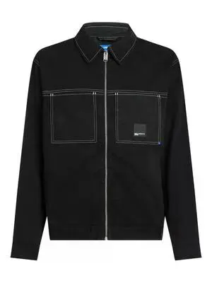 Karl Lagerfeld Contrast-stitch Shirt Jacket - Black