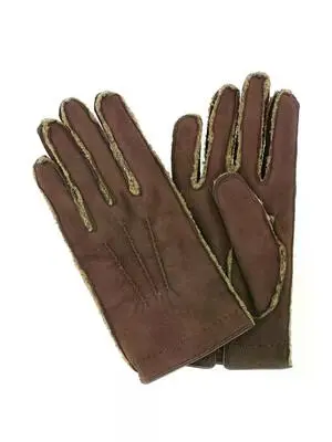MARIO PORTOLANO Trim Detail Gloves - Brown