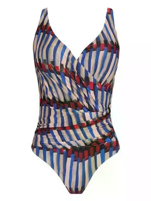 LYGIA & NANNY Striped Printed One-piece Swimsuit - Neutrals
