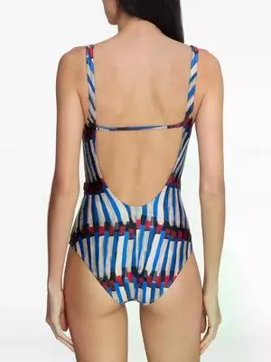 LYGIA & NANNY Striped Printed One-piece Swimsuit