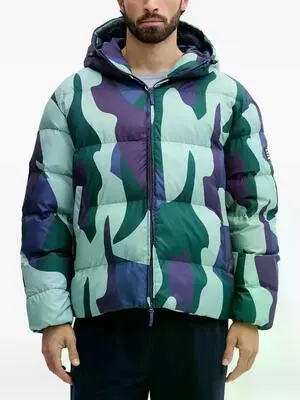 Emporio Armani Camouflage Hooded Jacket - Blue