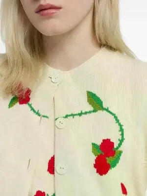 BARRIE Floral-intarsia Knit Cardigan