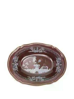 GINORI 1735 Floral-print Oval Bowl - Brown