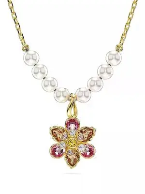 SWAROVSKI Idyllia Pearl Flower Pendant Necklace - Gold