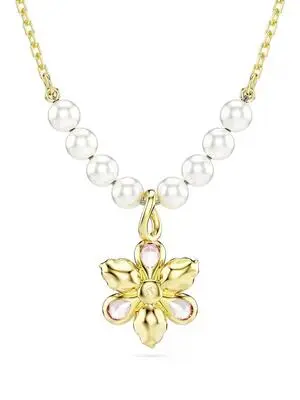 SWAROVSKI Idyllia Pearl Flower Pendant Necklace - Gold