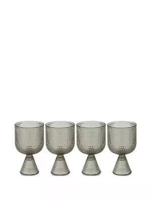 POLSPOTTEN Rooftop Textured Wine Glasses - Grey