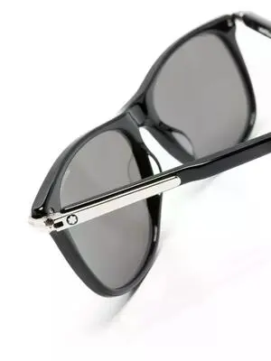 Montblanc Logo-plaque Square-frame Sunglasses - Black