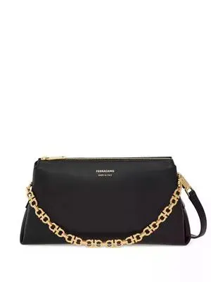 FERRAGAMO Gancini Chain Crossbody Bag - Black